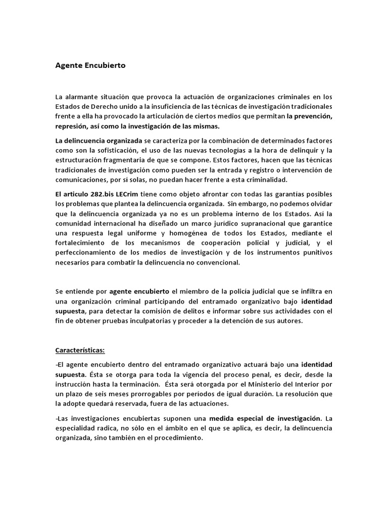 Agente Encubierto | PDF | Policía | Crimen organizado
