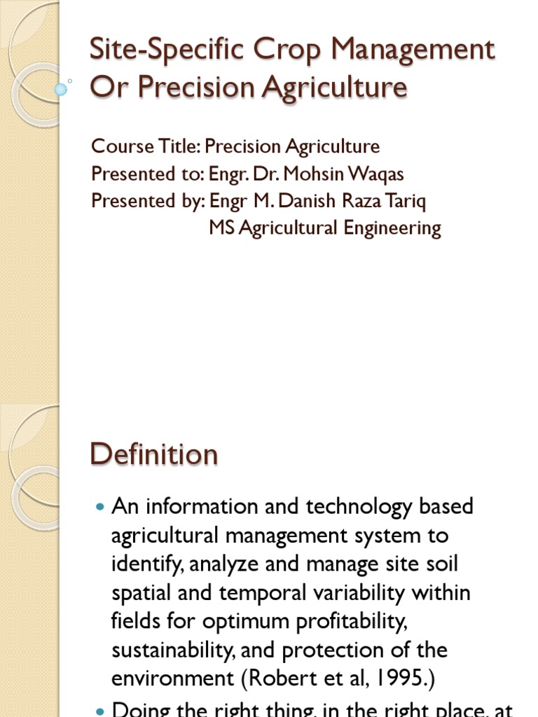 Site-Specific Crop Management Overview | PDF | Agriculture | Soil