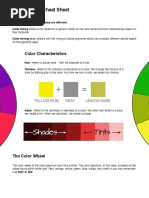 Color Theory Cheat Sheet For Beginners | PDF | Color | Hue