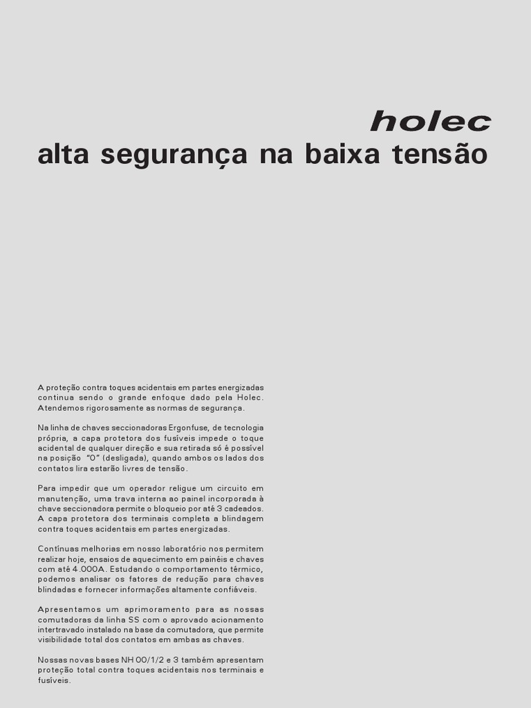 Holec 1catalogochavesholec | PDF | Fusível (elétrico) | Física