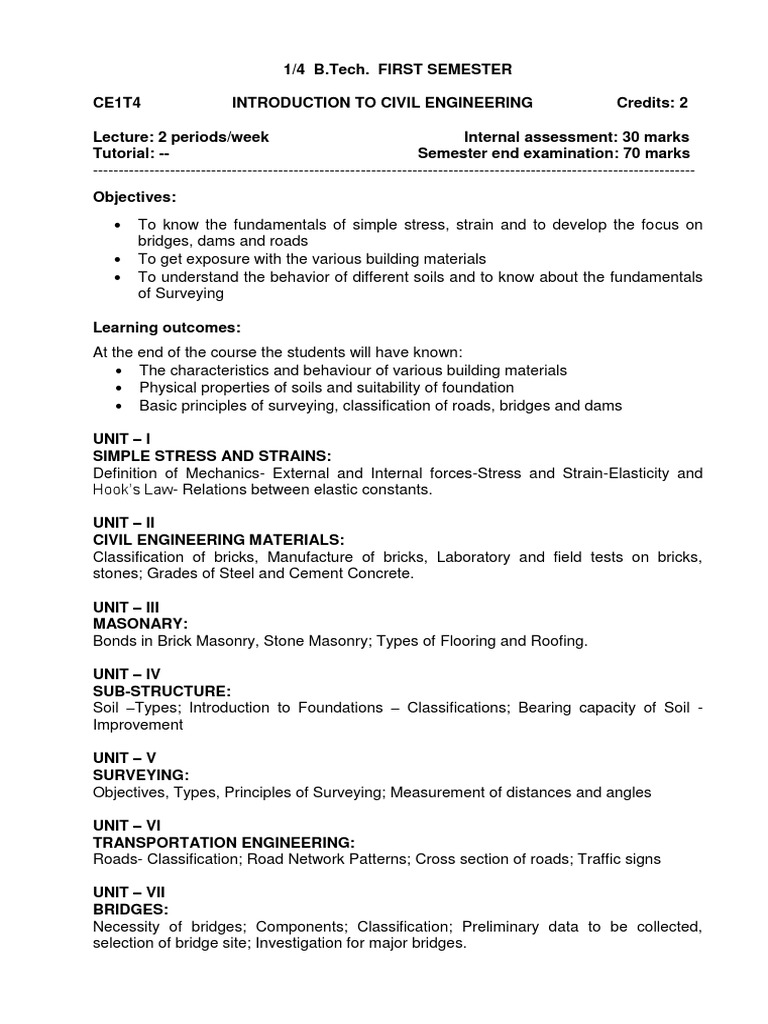 Introduction To Civil Engineering PDF | PDF | Masonry | Civil Engineering