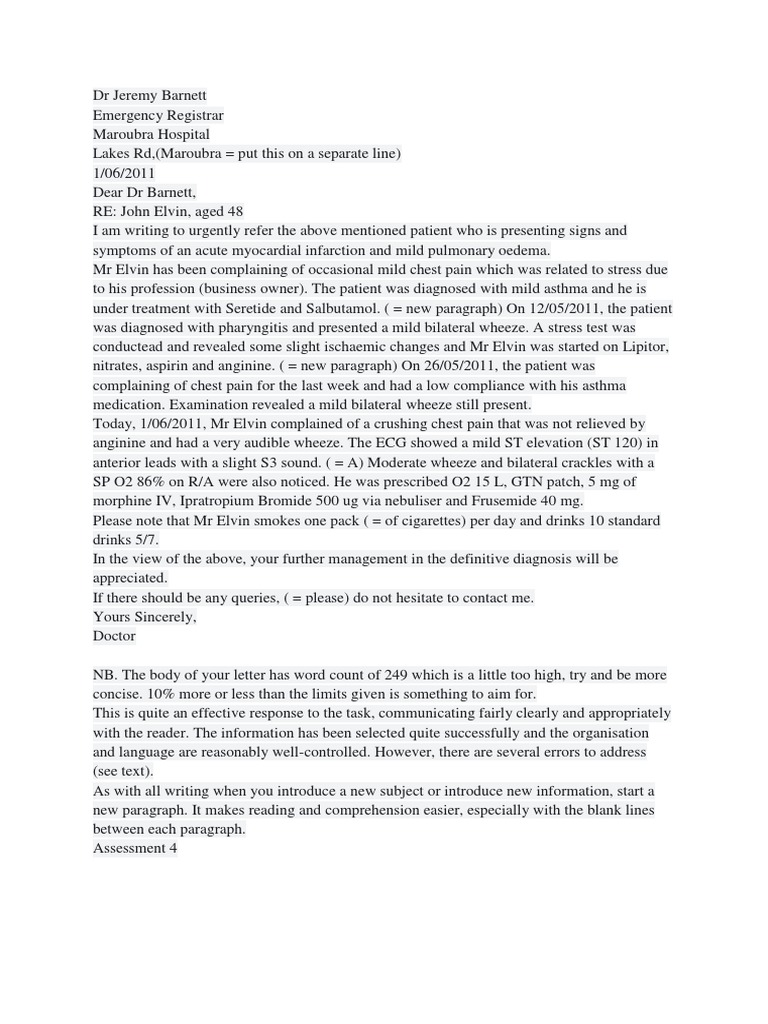 Writing Letters | PDF | Pneumonia | Osteoarthritis