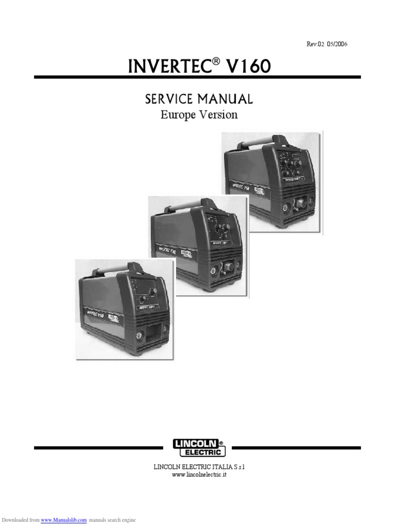 Lincoln Electric Invertec V160 T Users Manual TIG Welders, 52% OFF
