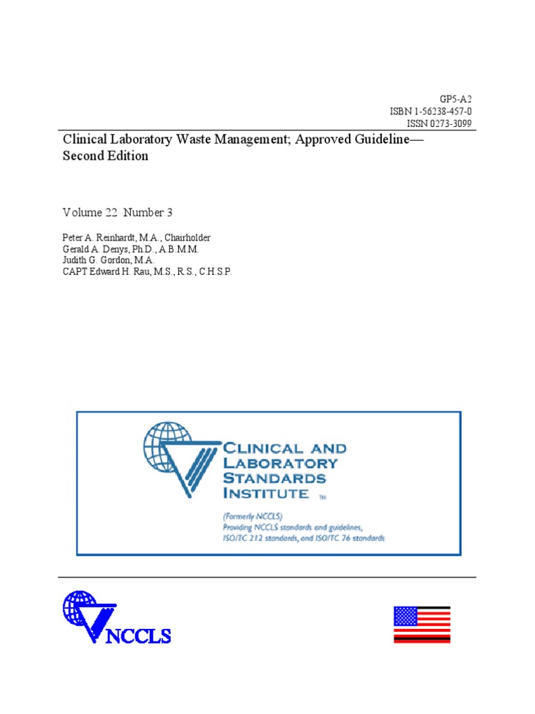 NCCLS - GP5-A2 - Clinical Lab Waste Management | PDF | Waste Management ...