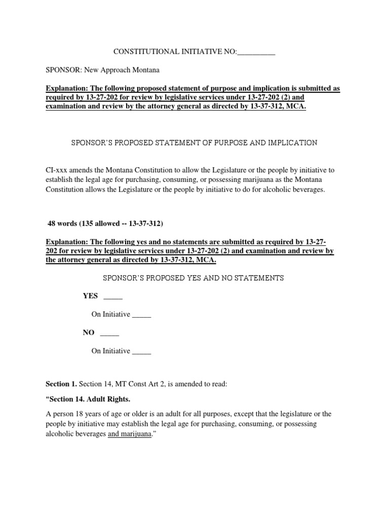 Montana Marijuana Initiatives | PDF | Cannabis (Drug ...