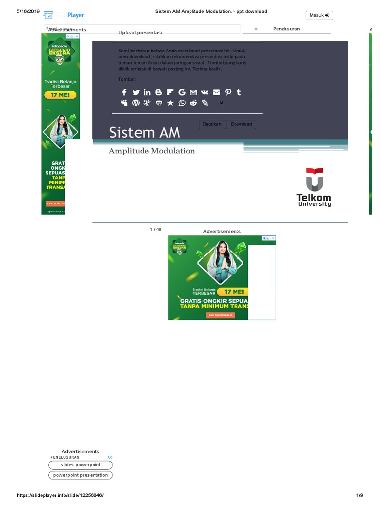 Sistem Am Amplitude Modulation Ppt Download Pdf