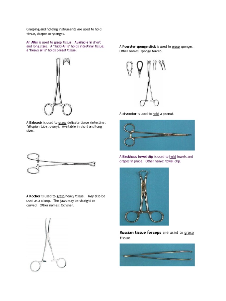 Overview of Grasping Surgical Instruments | PDF