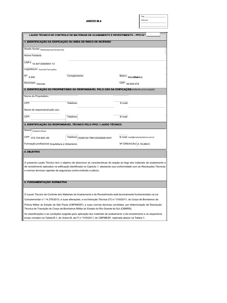 Laudo Técnico de Materiais de Acabamento | PDF | Business