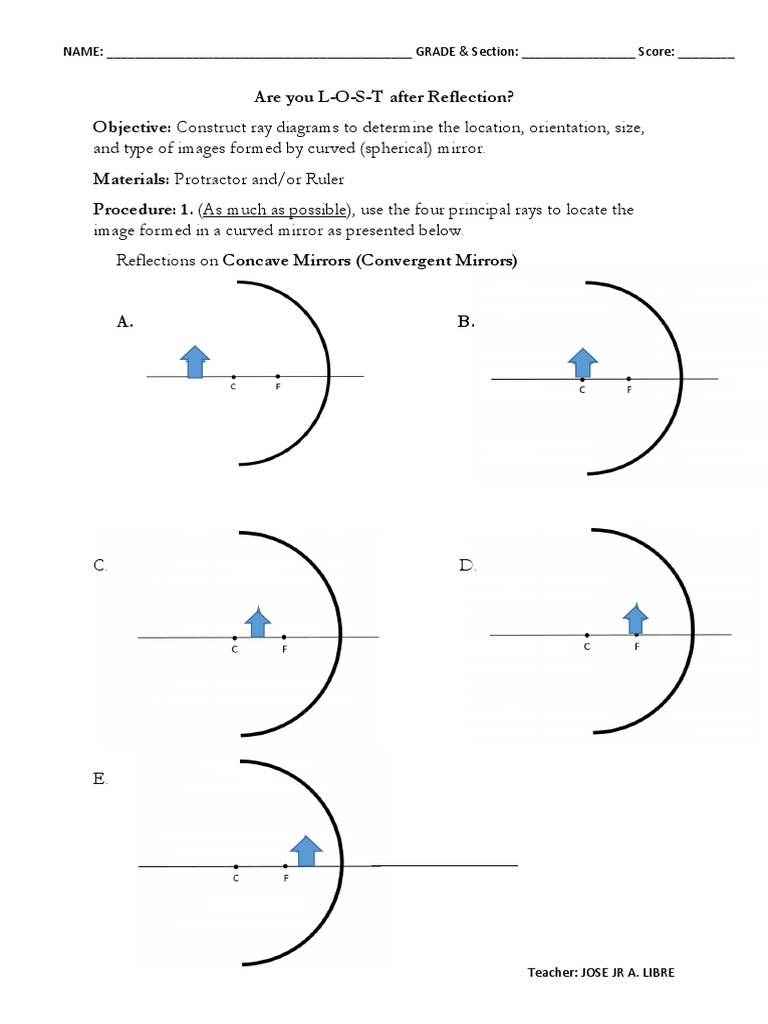 Grade 10 Science Activity Ray Tracing | PDF