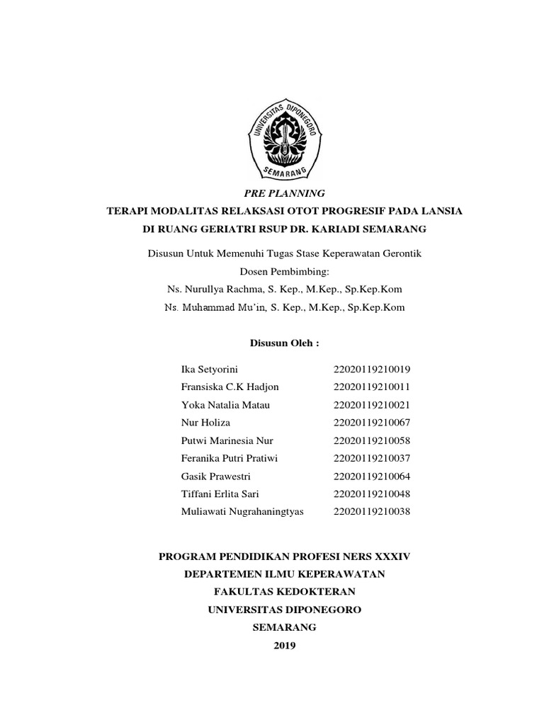 Pre Planning Terapi Modalitas Rop Kelompok X | PDF