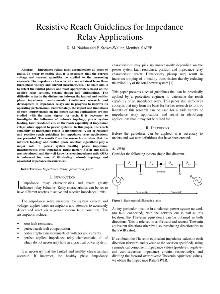 Resistive Reach Guidelines For Distance Protection | PDF | Electrical ...