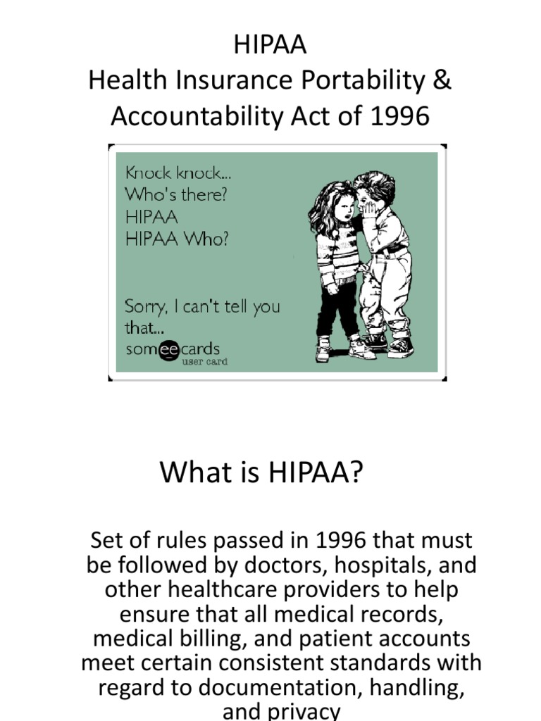 HIPAA PowerPoint | PDF | Health Insurance Portability And ...