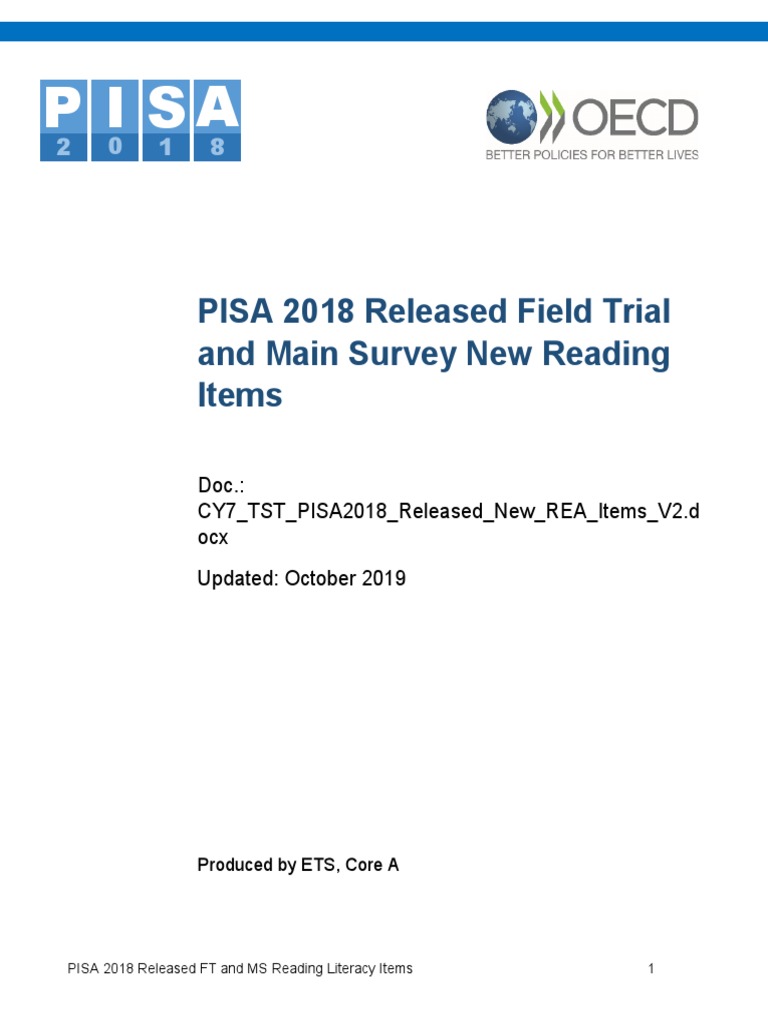 PISA 2018 Released REA Items | PDF | Multiple Choice | Text Messaging