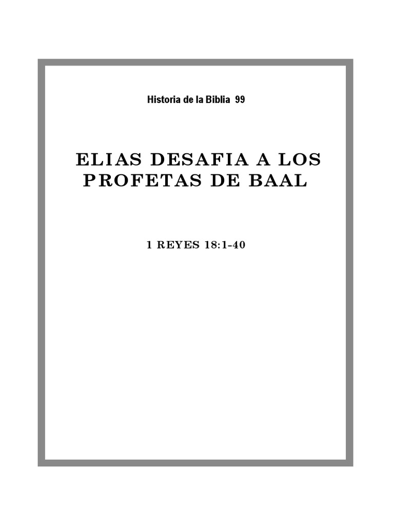 Elias Desafia A Los Profetas de Baal PDF | PDF | Libros de reyes | Elijah