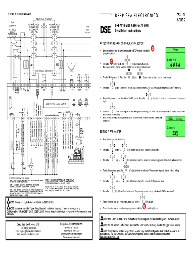DSE7410 MKII DSE7420 MKII Installation Instructions PDF | PDF | Mains ...