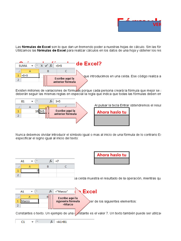Formulas | PDF | Microsoft Excel | Hoja de cálculo