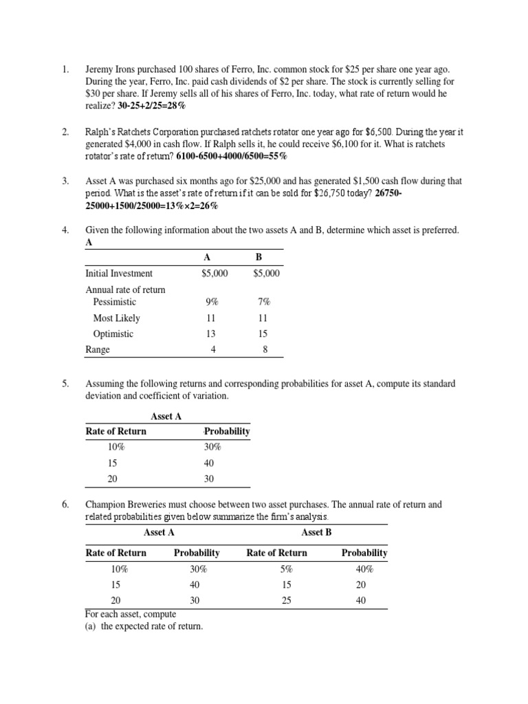 RRR Problem | PDF | Beta (Finance) | Securities (Finance)