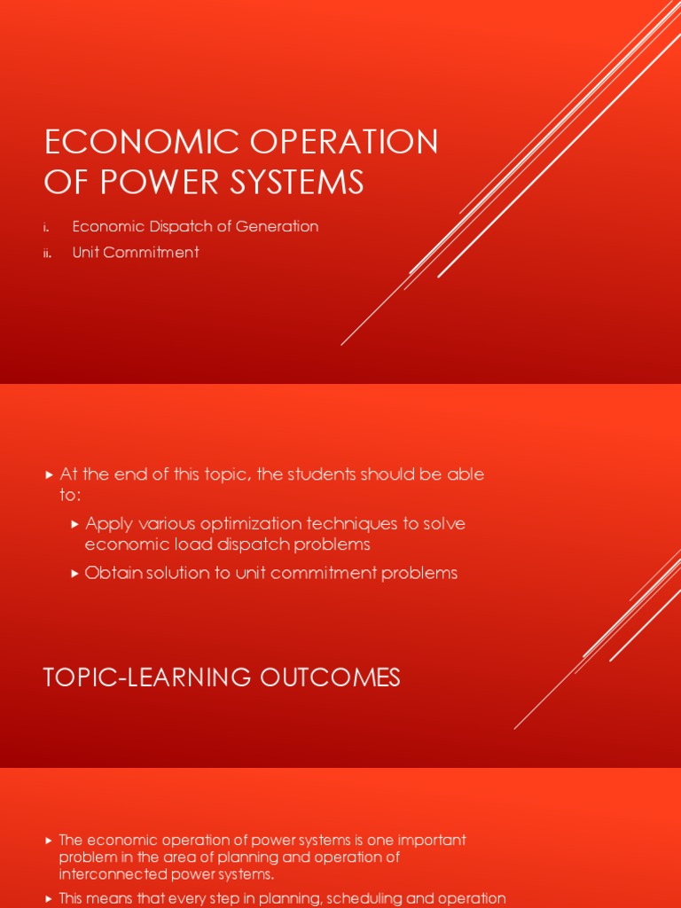 Economic Operation of Power Systems | PDF | Power Station | Electrical Grid