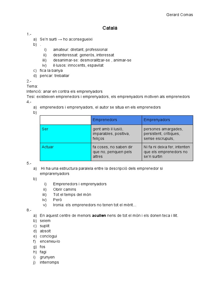 Català Deures 1 | PDF