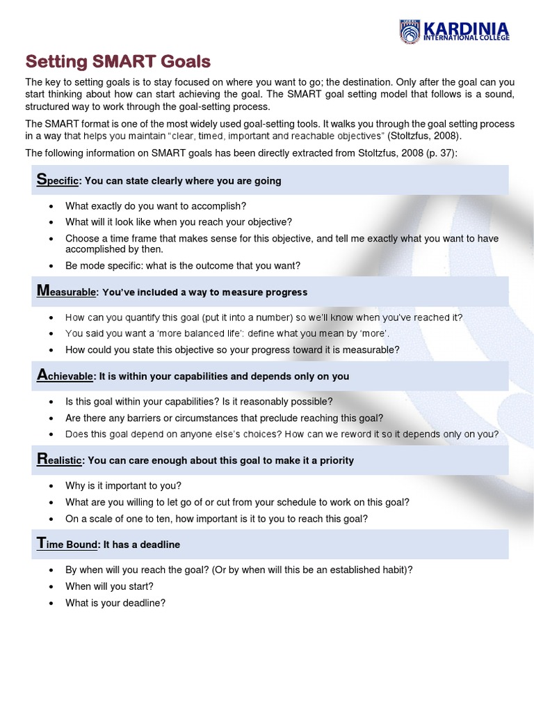 SMART Goal Setting Guide | PDF | Goal Setting | Goal