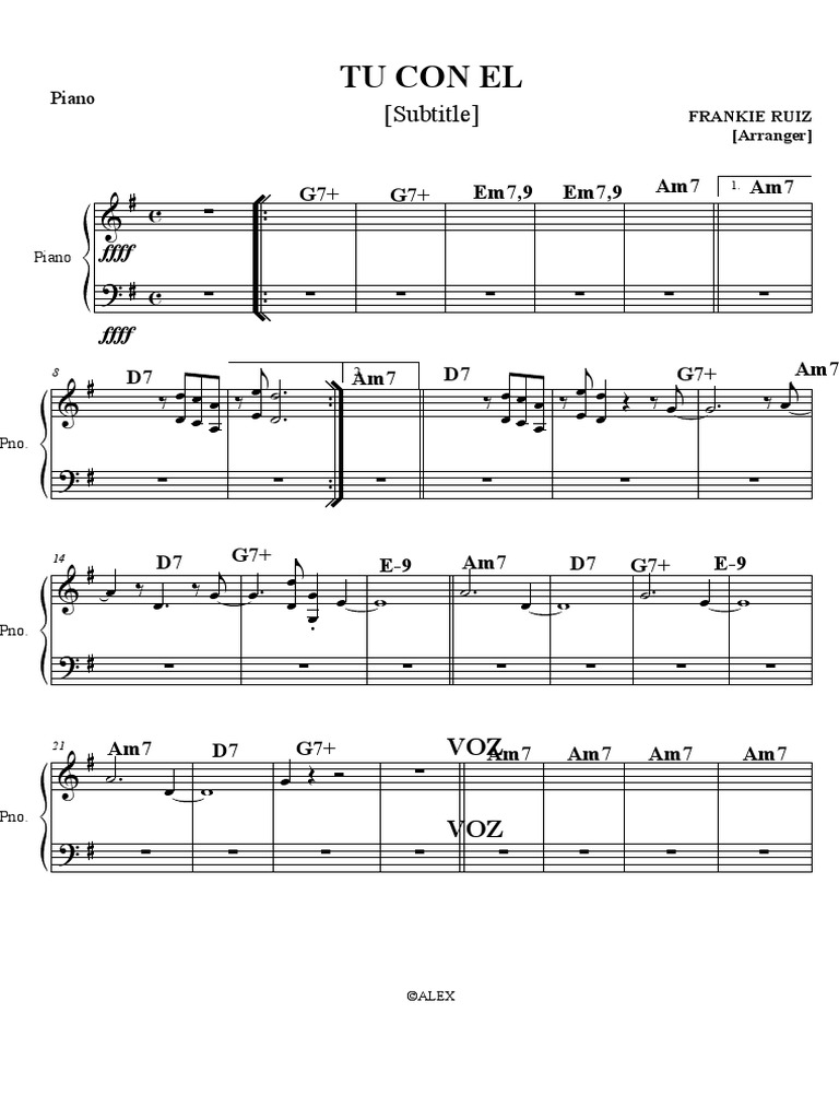 Tu Con El - Piano | PDF