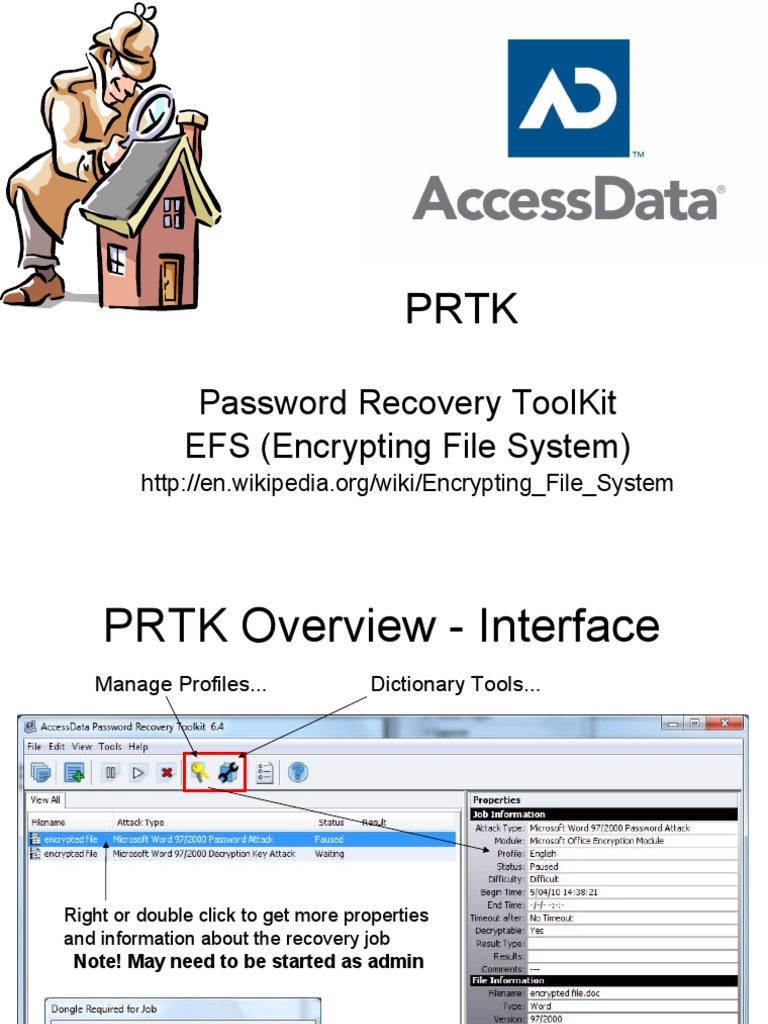 PRTK. Password Recovery ToolKit EFS (Encrypting File System) HTTP - en ...