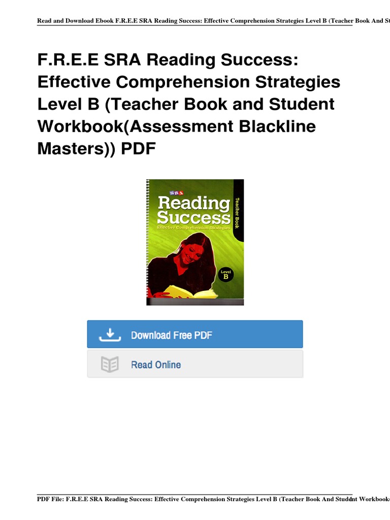 SRA Reading Success Level B Teacher Book PDF | PDF | Reading ...