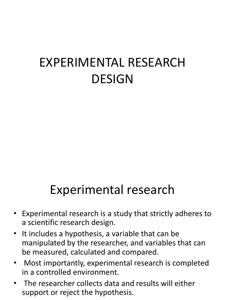 Experimental Research Design | PDF | Experiment | Research Methods
