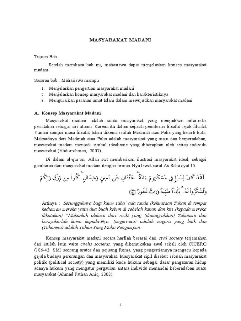 Masyarakat Madani PDF | PDF