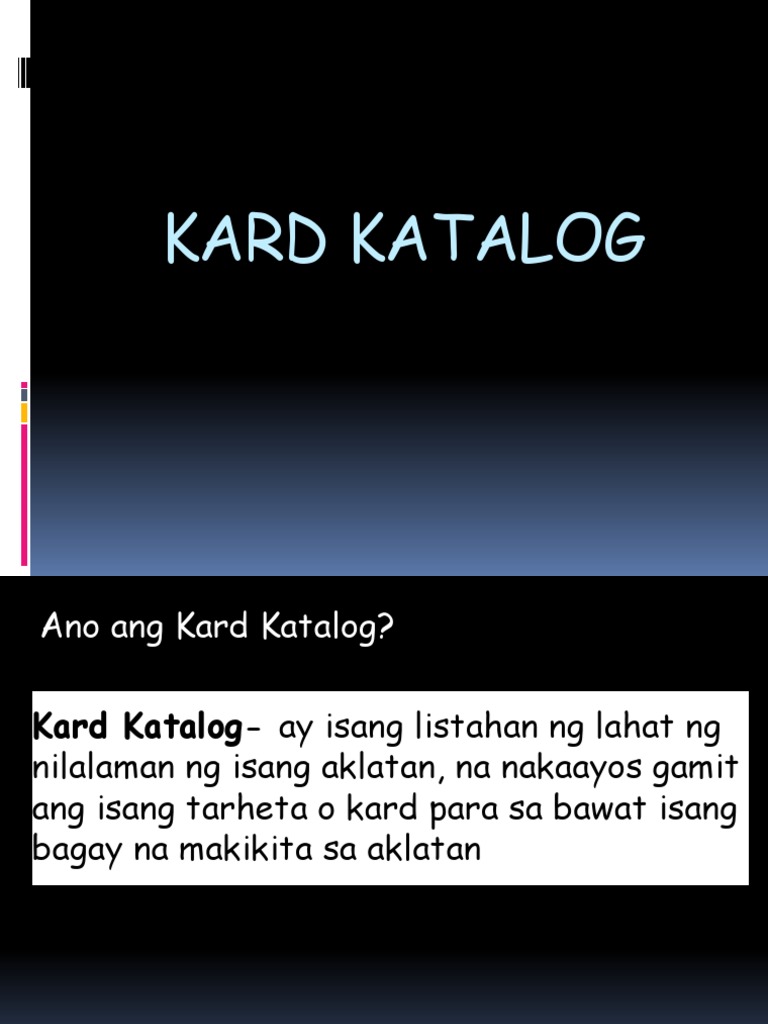 Paggamit NG Card Catalog | PDF