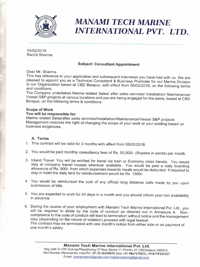 Appointment Letter | PDF