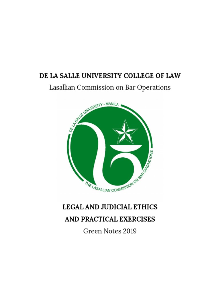 DLSU 2019 - Legal and Judicial Ethics - Green Notes PDF | PDF ...