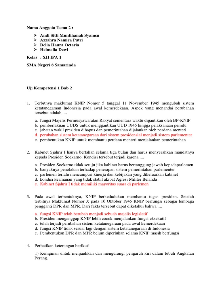 Uji Kompetensi 1 | PDF | Politik | Ilmu Sosial