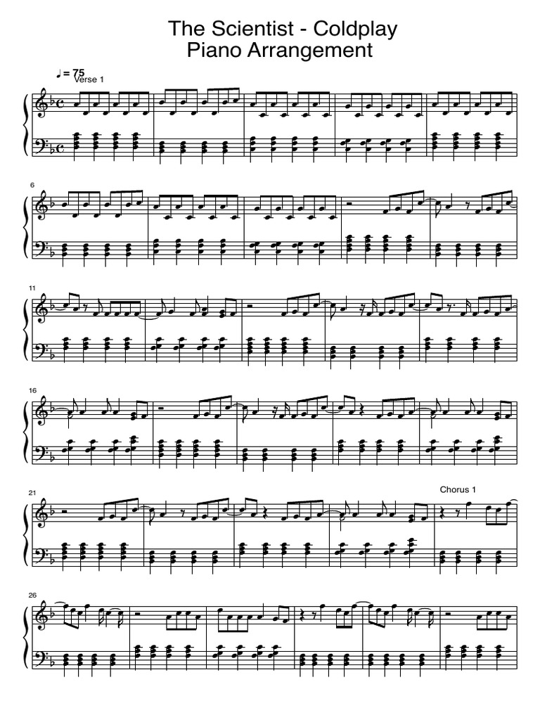 Coldplay Partitura | PDF | Singles (Music) | Music