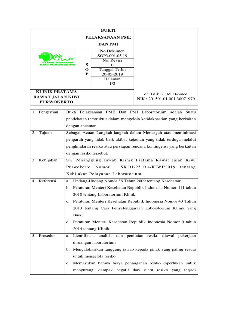 Bukti Pelaksanaan Pmi Dan Pme | PDF