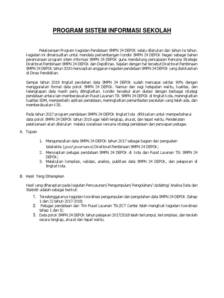 Program Sistem Informasi Sekolah | PDF