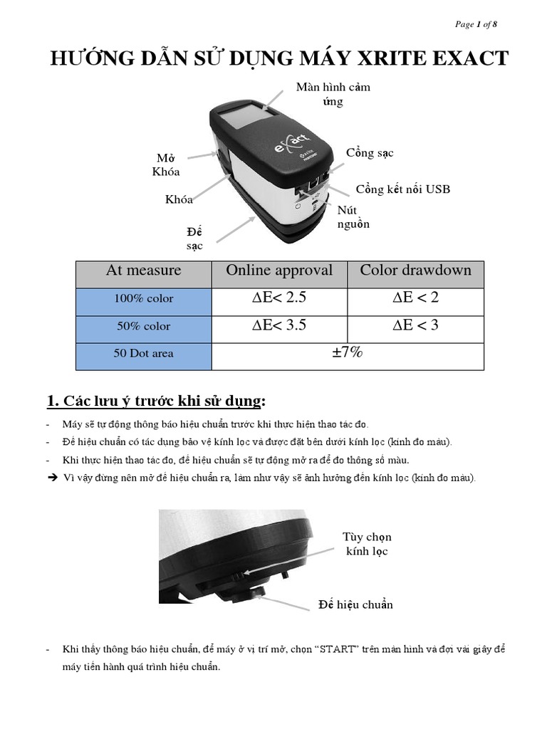 1-Hướng dẫn sử dụng máy x-rite | PDF