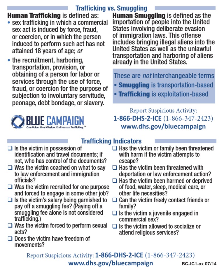 Blue Campaign | PDF | Human Trafficking | Smuggling