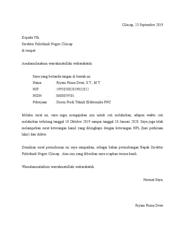 Surat Cuti | PDF