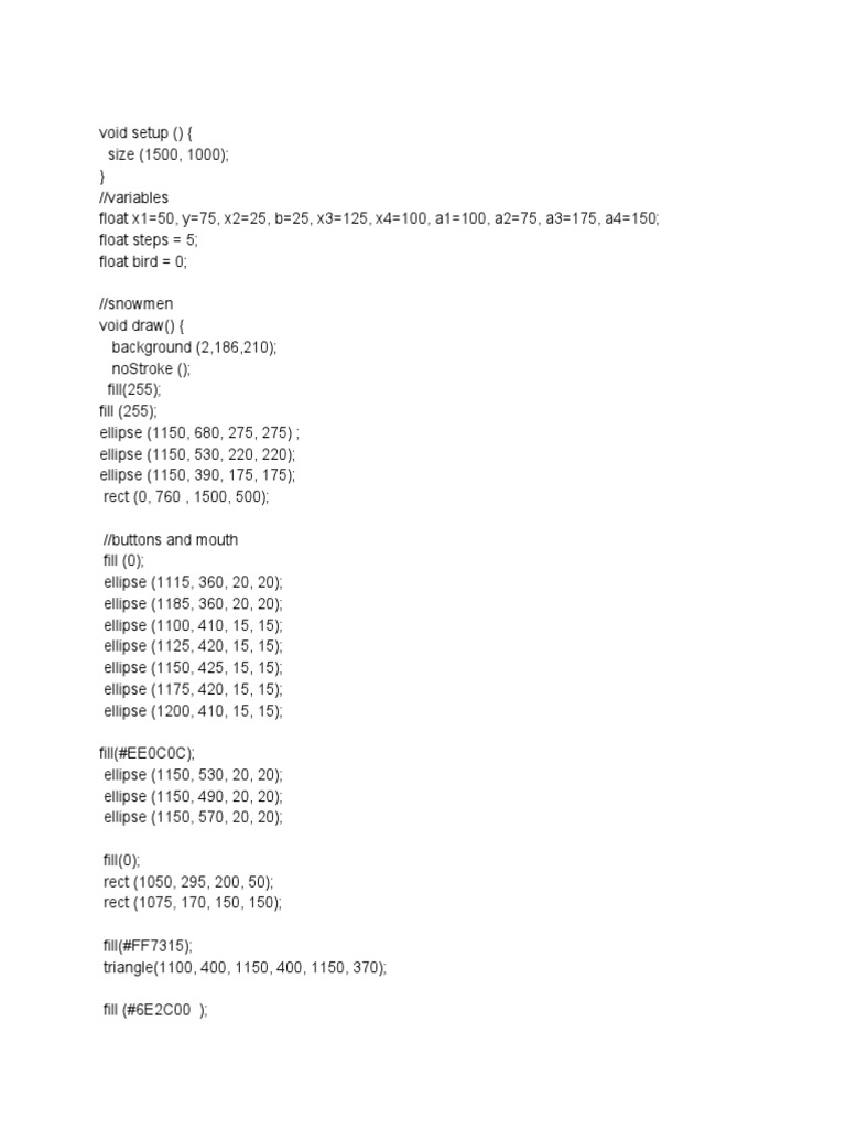 Snowman Python Code | PDF | Geometric Shapes | Analytic Geometry