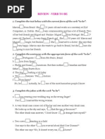 Exercises on the Verb "To Be" | PDF | Linguistic Typology | Cognitive ...