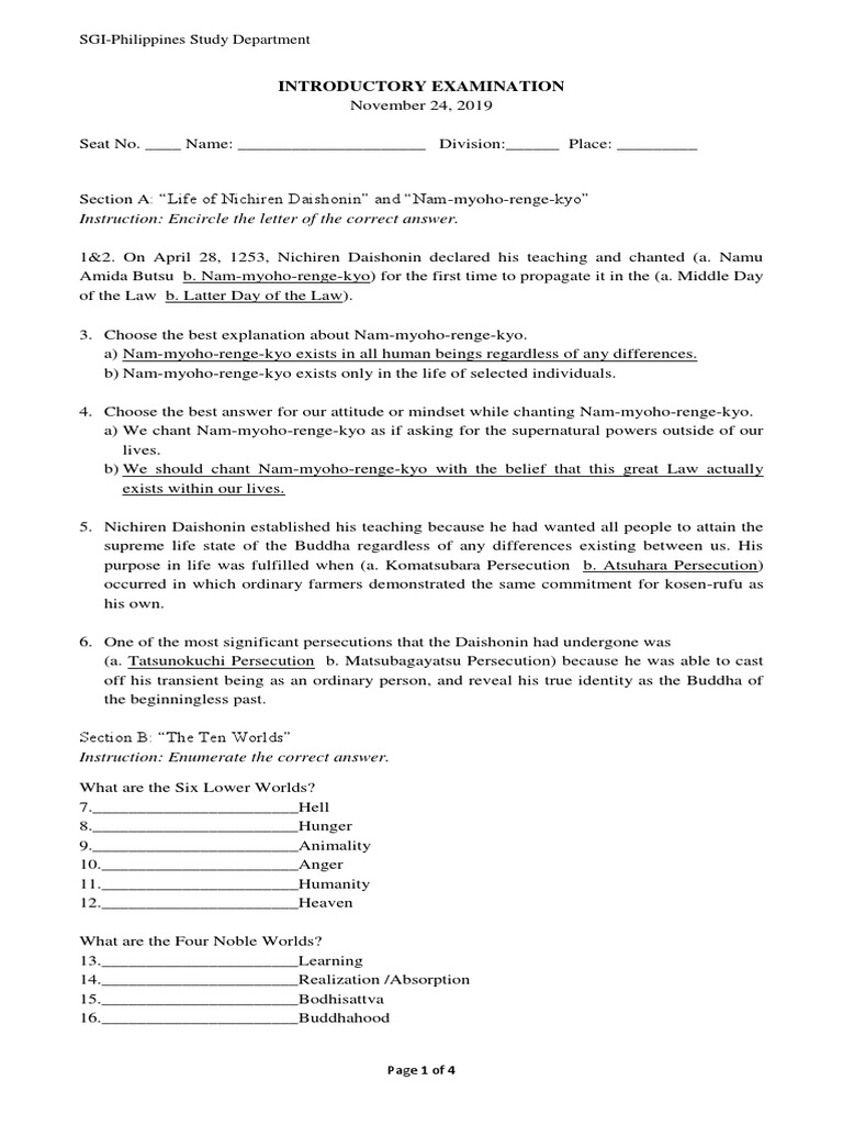 Introductory Exam Draft 2019.08.10 PDF | PDF | Mahayana | Indian Religions