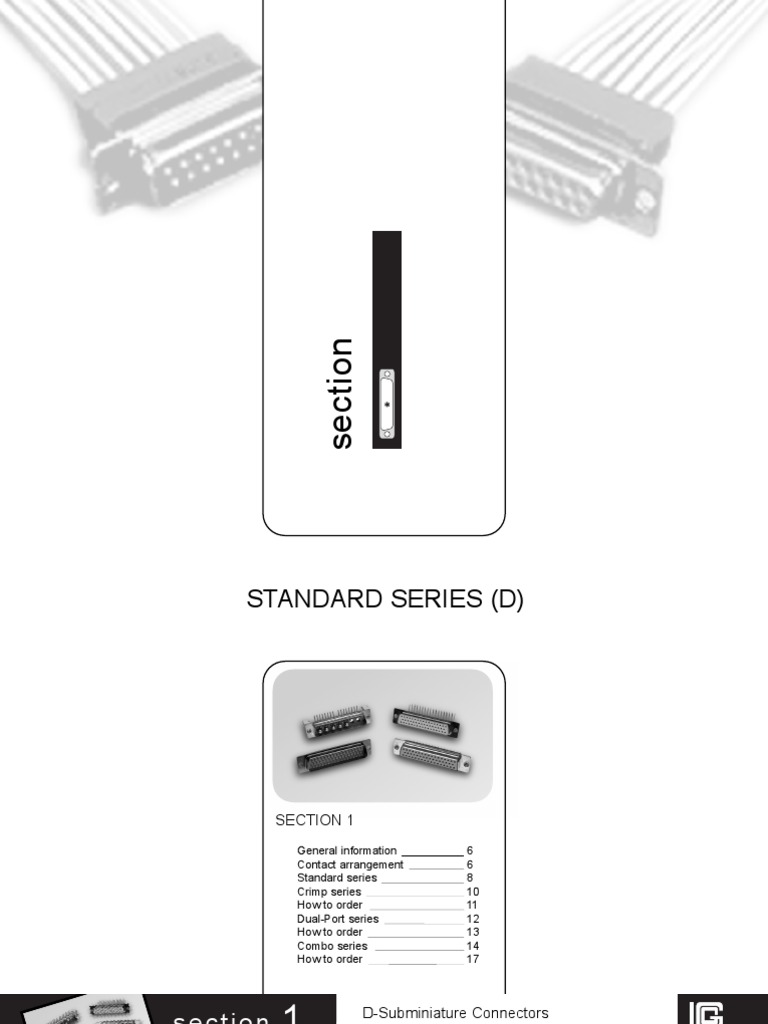 Standard Series (D) : Section 1 | PDF | Electrical Connector ...