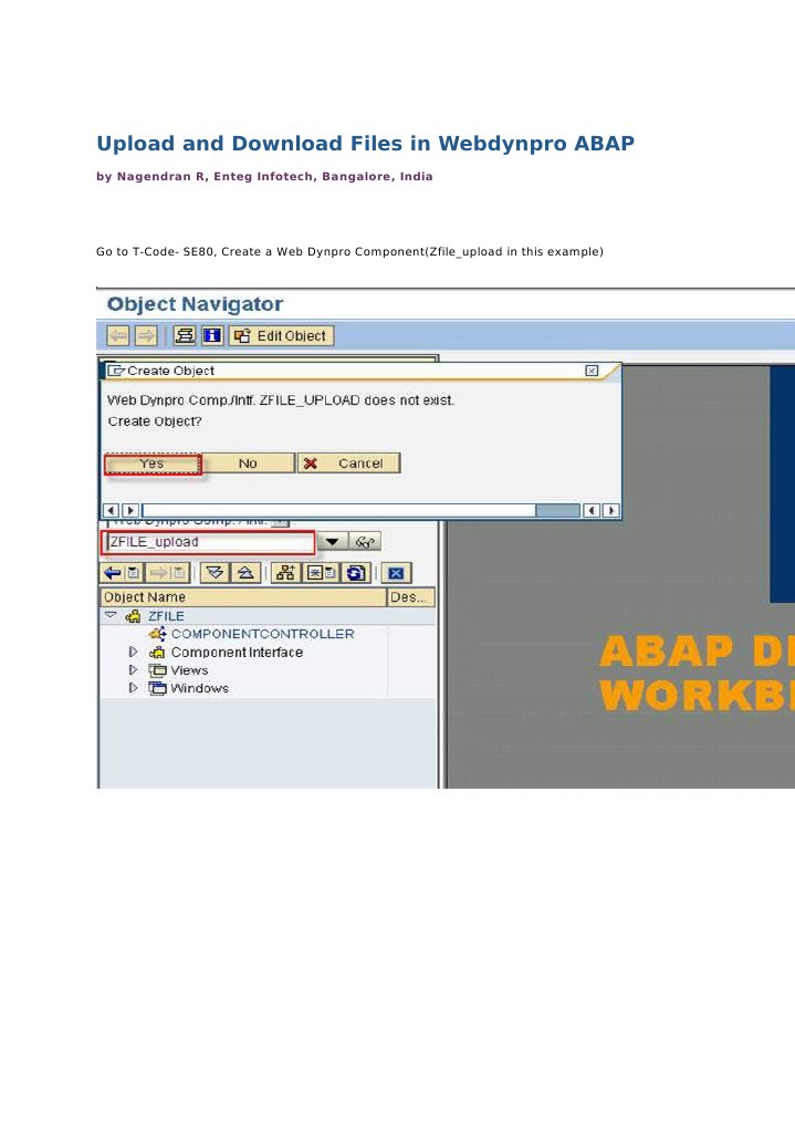 Upload and Download Files in Webdynpro ABAP | PDF