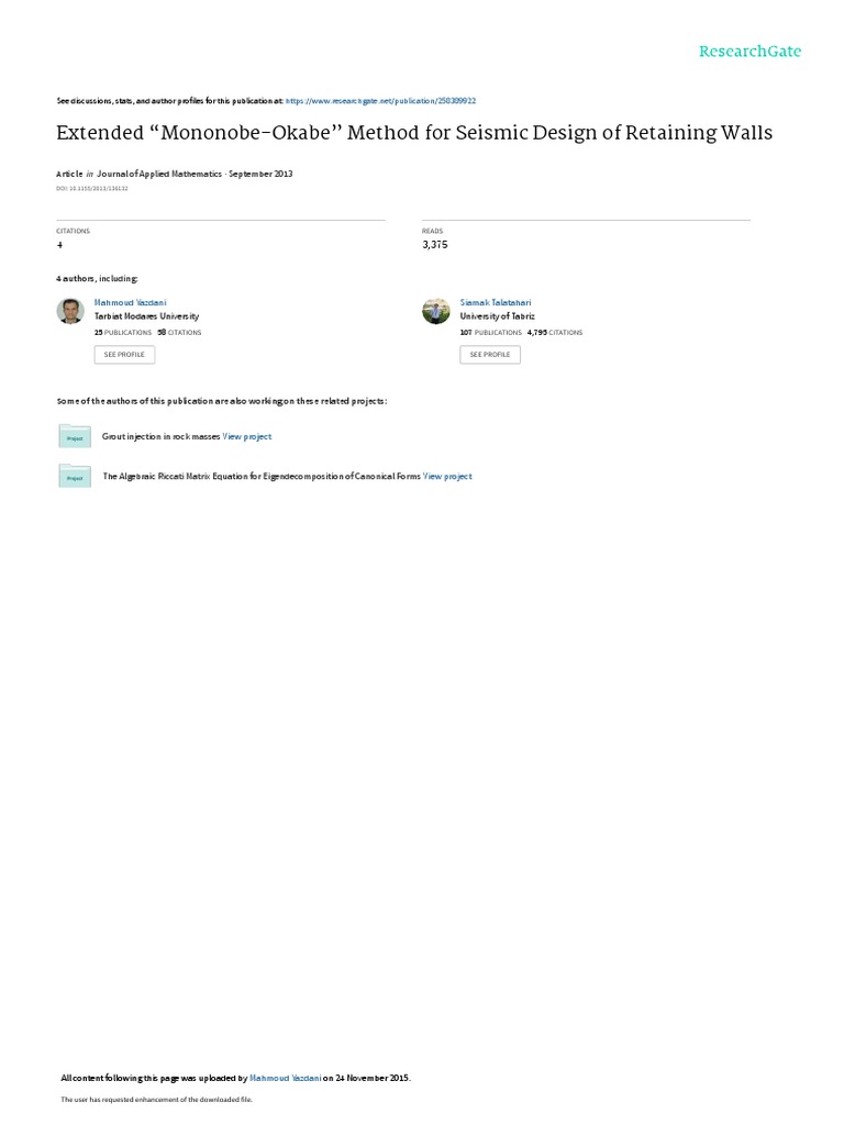 Mononobe Okabe | PDF | Geotechnical Engineering | Civil Engineering