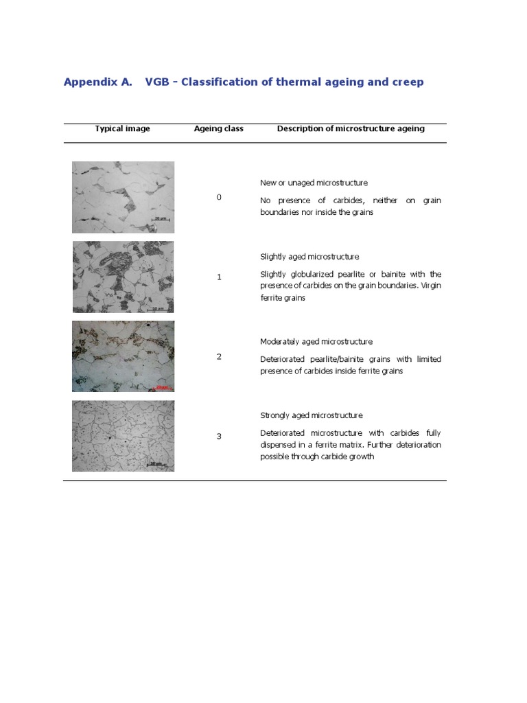 Appendix - VGB Classification | PDF | Creep (Deformation) | Chemical ...