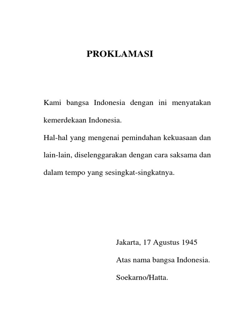 Teks Proklamasi | PDF
