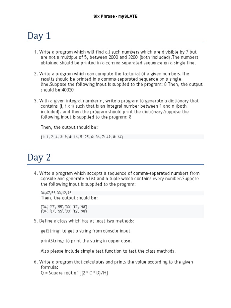6phrase - Myslate - Python - Session Plan | PDF | Function (Mathematics) | Command Line Interface