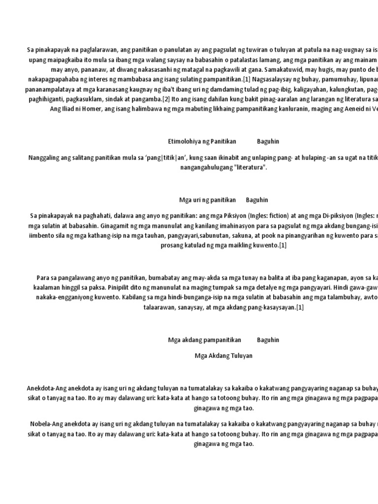 Wikang Ginagamit Sa Pagsulat Ng Mga Akdang Pampanitikan | pagsulatizen
