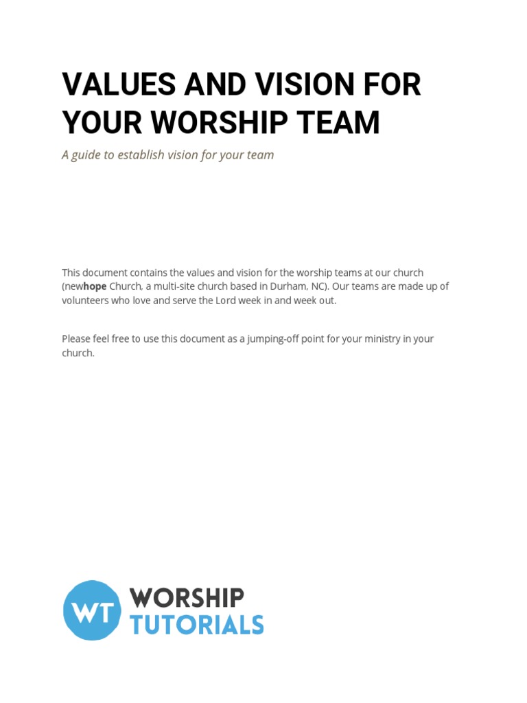 Worship Team Values and Vision Guide | PDF
